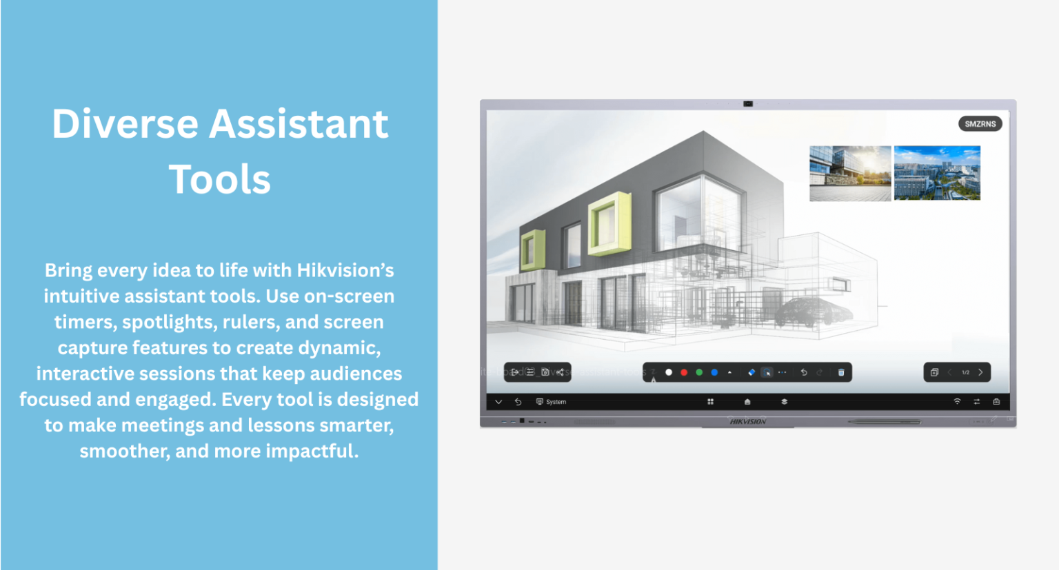 Hikvision DS-D5A65FB/E – 65″ 4K Interactive Smart Panel (24MP Camera ...